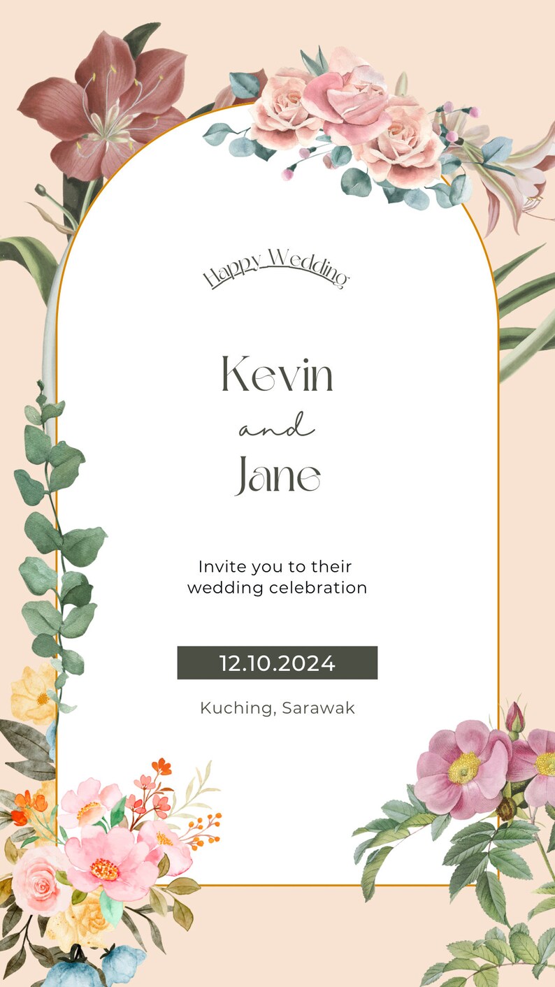 Editable Wedding Card Invitation - Etsy