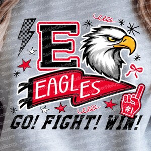 Eagles Go Fight Win PNG, Red Eagles Mascot Png, Eagles Team Flag ...
