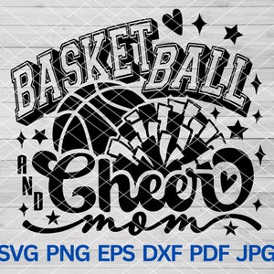 Basketball and Cheer Mom Svg, Basketball Mama, Cheer Mom Shirt ...