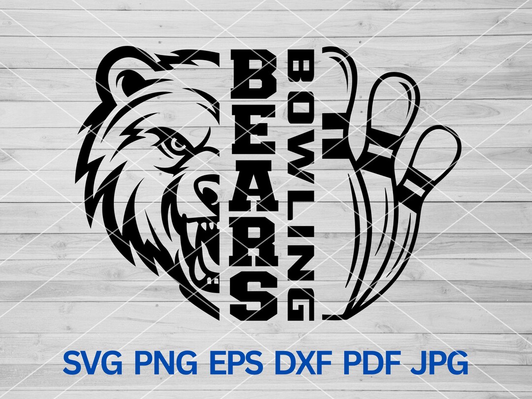 Bears Bowling Svg, Bears Svg, Bears Mascot Svg, Bears Bowling Cut Files ...