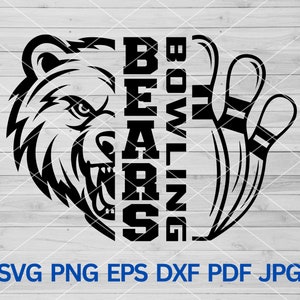 Bears Bowling Svg, Bears Svg, Bears Mascot Svg, Bears Bowling Cut Files ...