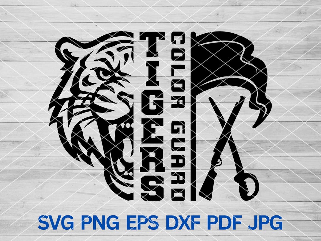 Tigers Color Guard Svg, Tigers Svg, Tigers Mascot Svg, Tigers School ...