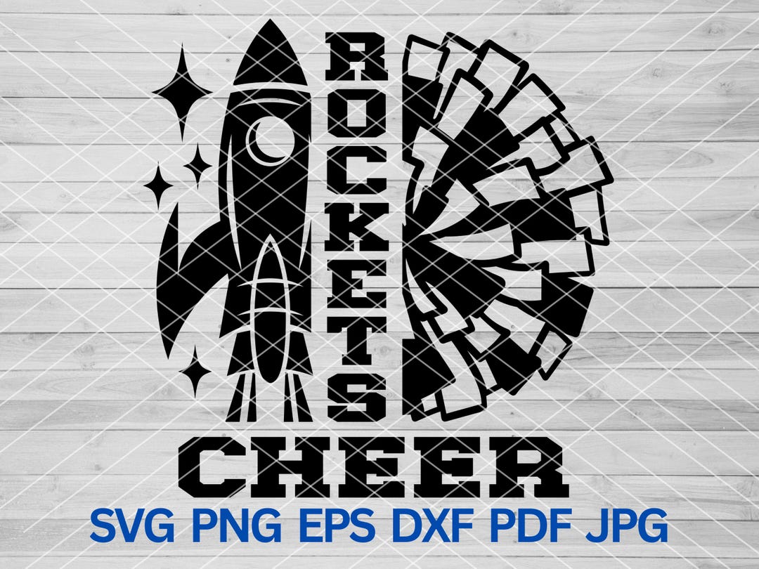 Rockets Cheer Svg, Rockets Cheer Pom Pom Svg, Rockets Svg, Rockets ...