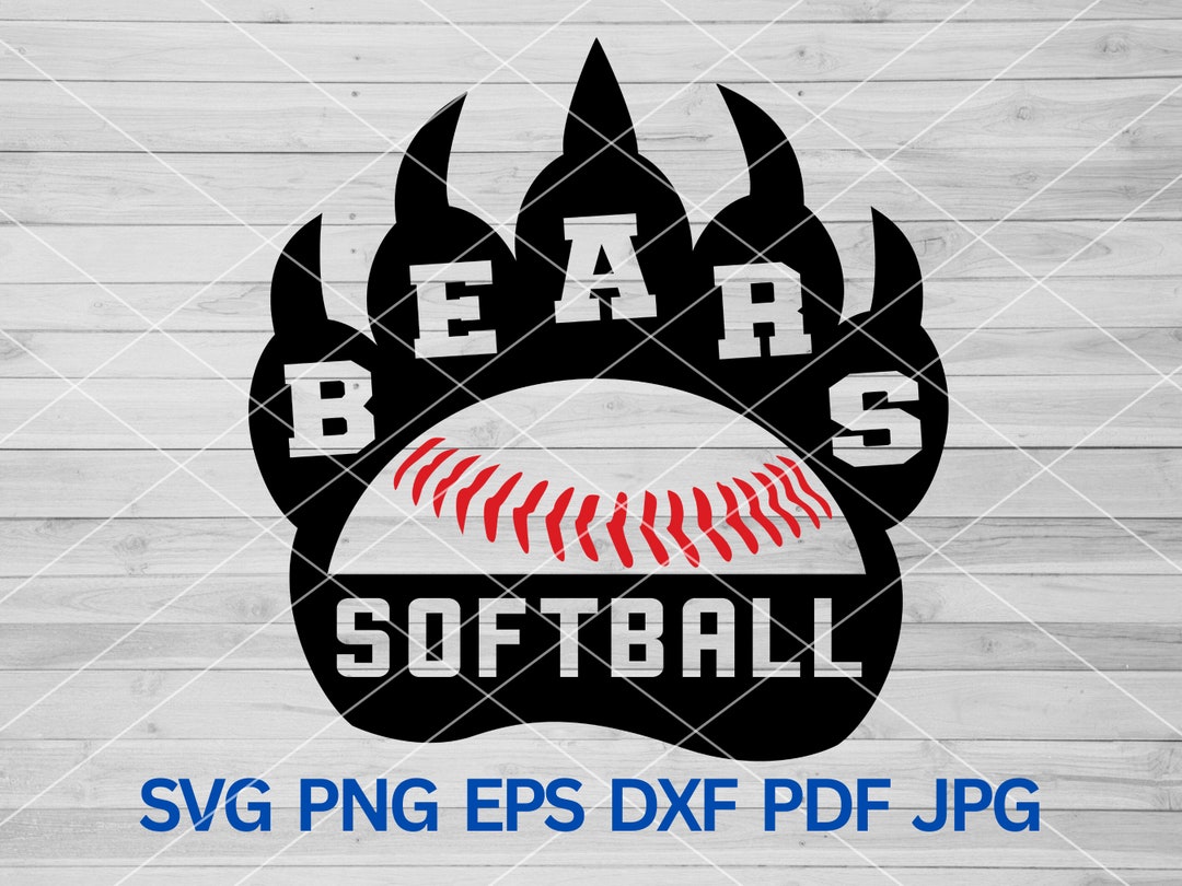 High School Bears Softball Svg, Bear Svg, Bears Svg, Bears Pride ...