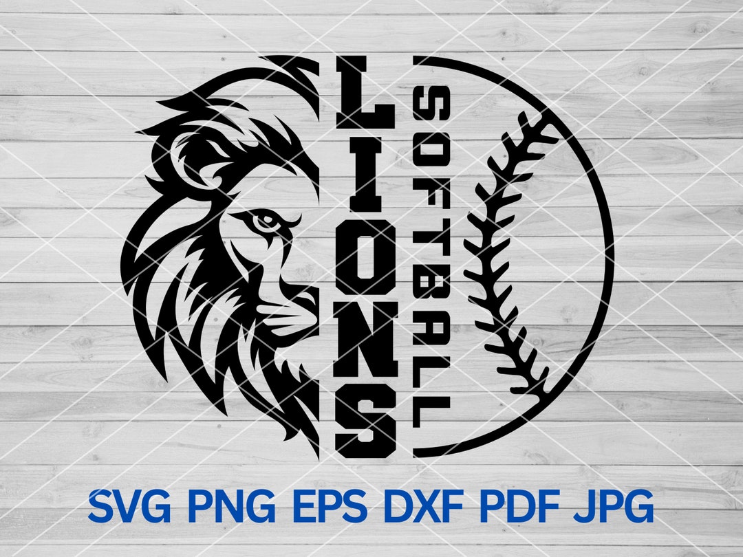 High School Lions Softball Svg, Lion School Spirit, Lions Svg, Lion Svg ...