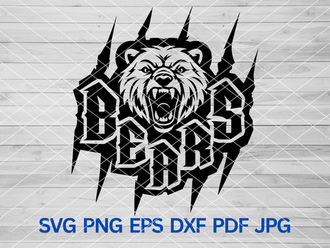 Bear Svg, Bears Svg, Bears Scratches Svg, Bears Pride, Football Mom ...