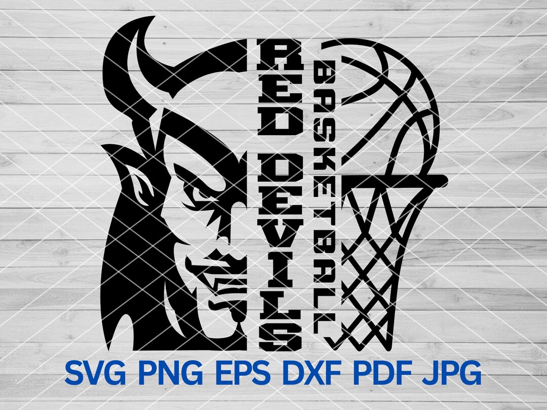 High School Red Devils Basketball Svg, Red Devils Mascot Svg, Red ...