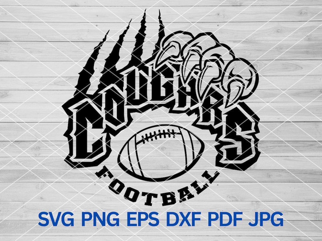 High School Cougars Football Svg, Cougar Scratches, Cougars Svg ...