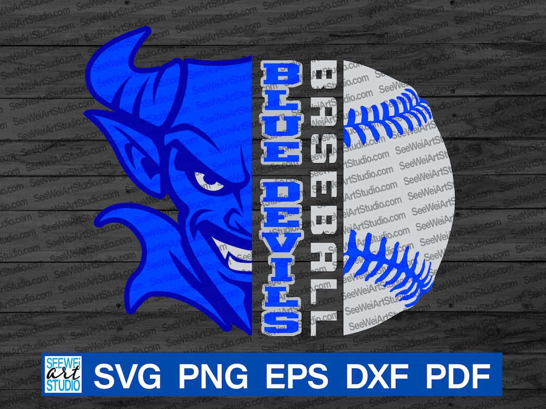 High School Blue Devils Baseball Svg, Blue Devils Mascot Svg, Blue ...