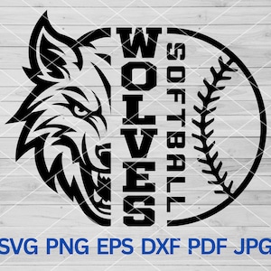 High School Wolves Softball Svg, Wolves Pride Svg, Wolf Svg, Wolves Svg ...