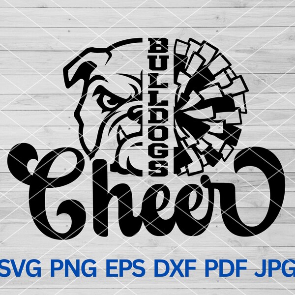 Cheer Svgs With Pom Poms Bulldogs - Etsy