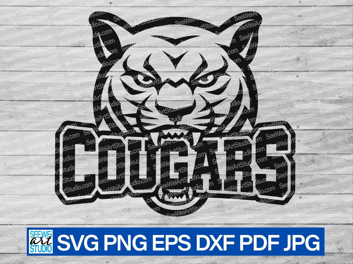 High School Cougars Mascot Svg, Cougars Svg, Cougar Svg, Cougars ...