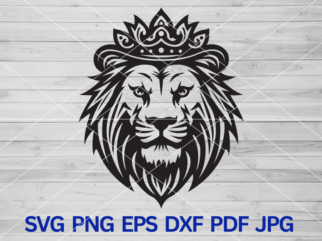 King Lion Svg, Crowned Lion Svg, Lion With Crown Svg, Lion Head Svg ...