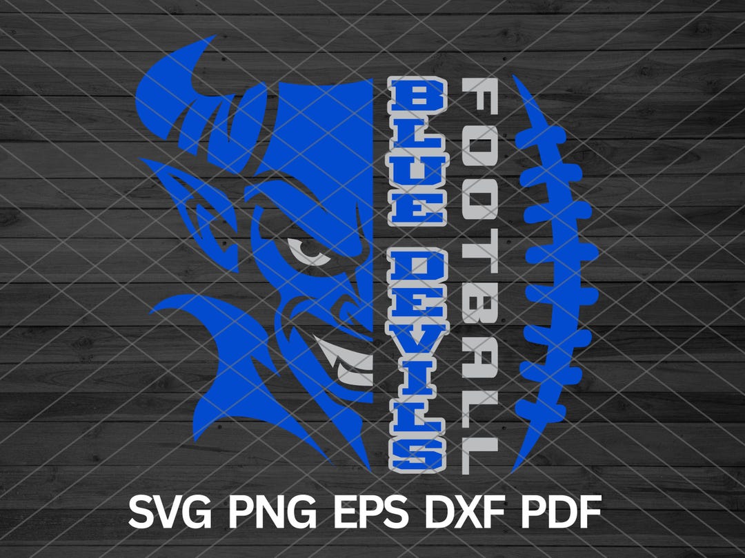 High School Blue Devils Football Svg, Blue Devils Mascot Svg, Blue ...
