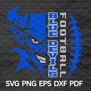 High School Blue Devils Football Svg, Blue Devils Mascot Svg, Blue ...