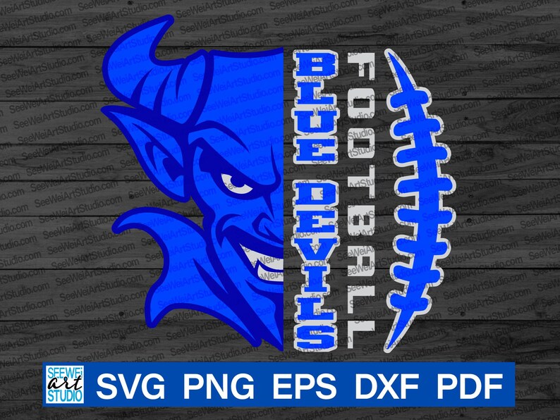 High School Blue Devils Football Svg, Blue Devils Mascot Svg, Blue ...