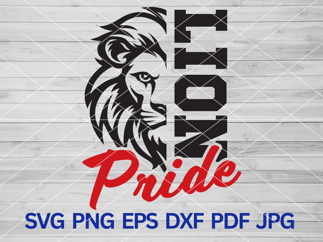 Lion Pride Svg, Lions School Svg Sports, Lion Team Spirit, Lions Svg ...