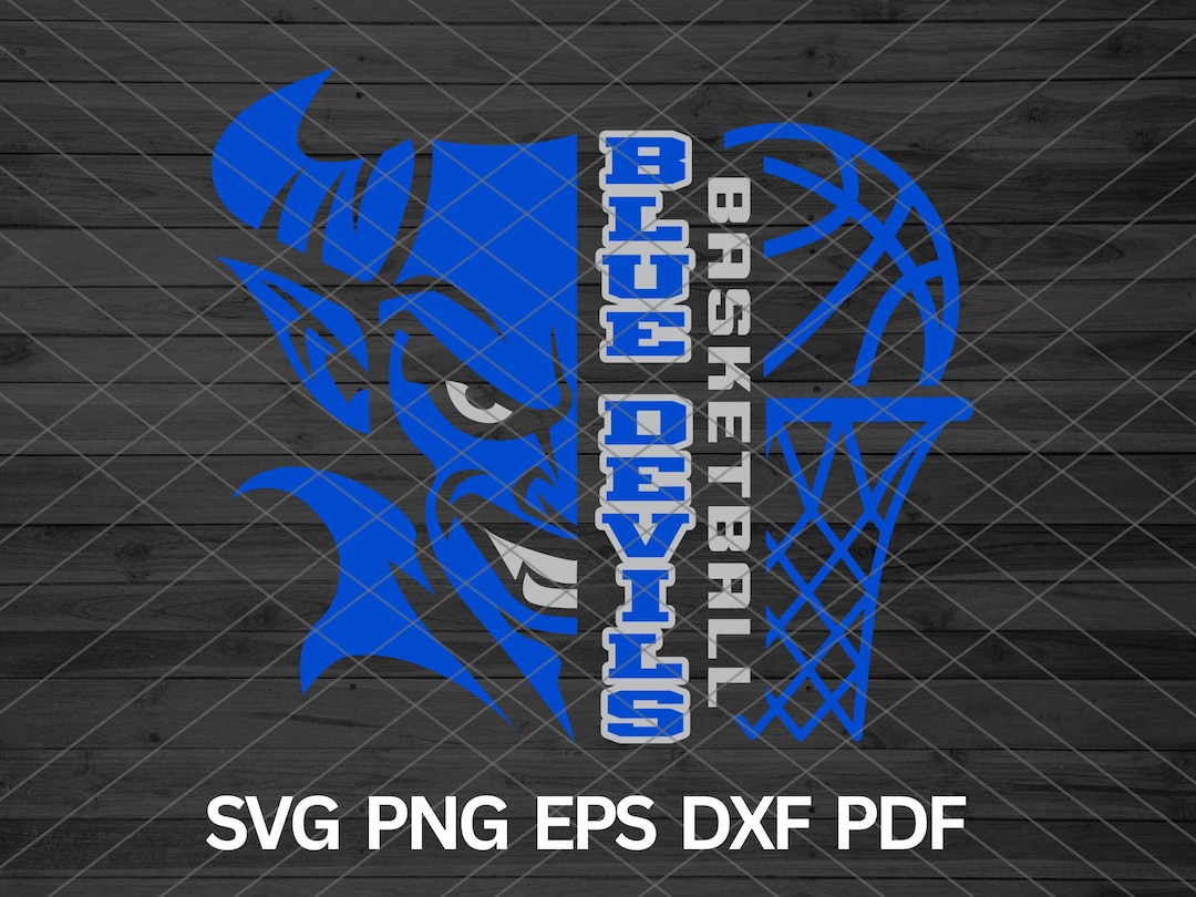High School Blue Devils Basketball Svg, Blue Devils Mascot Svg, Blue ...