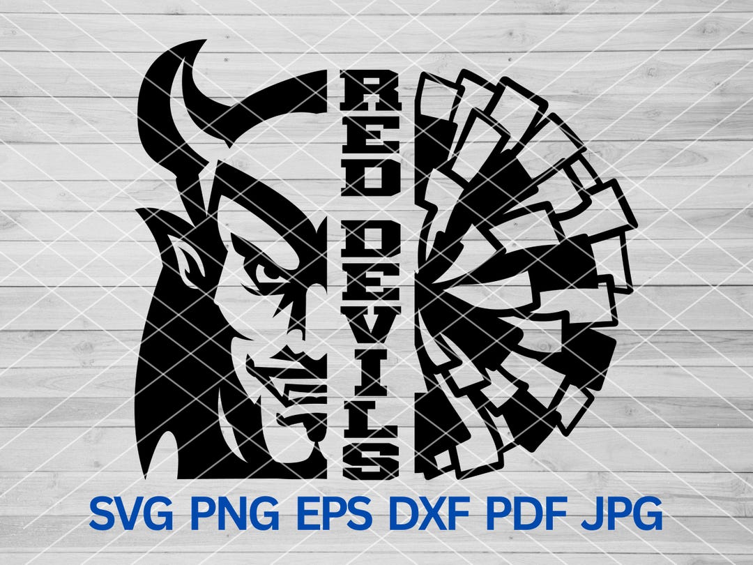 Red Devils Cheer Svg, Red Devils Cheer Pom Svg, Red Devils Cheerleading ...