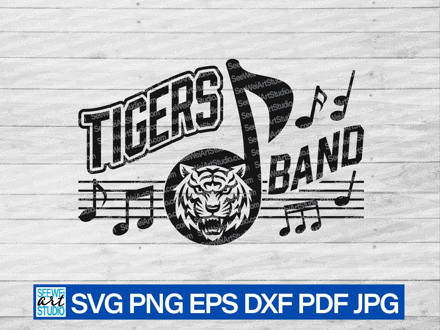 High School Tigers Band Svg, Tigers Svg, Tigers Mascot Svg, Tigers ...