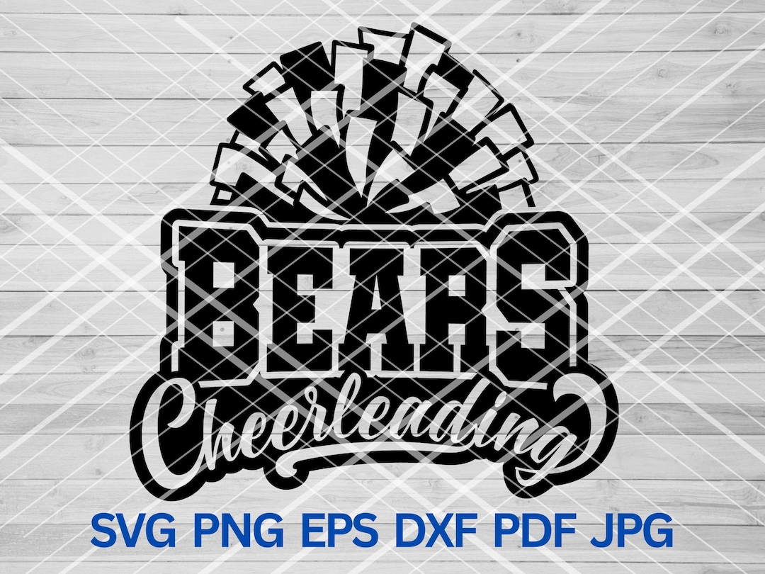 Bears Cheerleading Svg, Bears Cheer Svg, Bears Cheer Pom Pom Svg, Bears ...