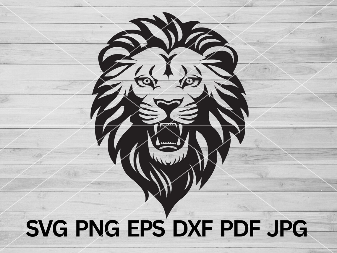 Lion SVG, Lion Cut File for Cricut, Lion Head Silhouette, Lion Face Svg ...