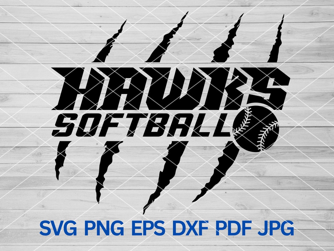 High School Hawks Softball Svg, Hawk Claw Marks Svg, Hawks Mascot Svg ...