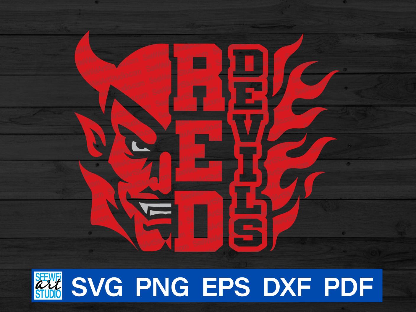 Red Devils Svg, High School Red Devils Mascot Svg, Red Devils Spirit ...