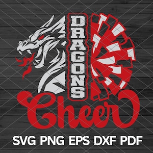Dragons Cheer Svg, Dragons Cheerleading Svg, Dragon Svg, Dragons Mascot ...