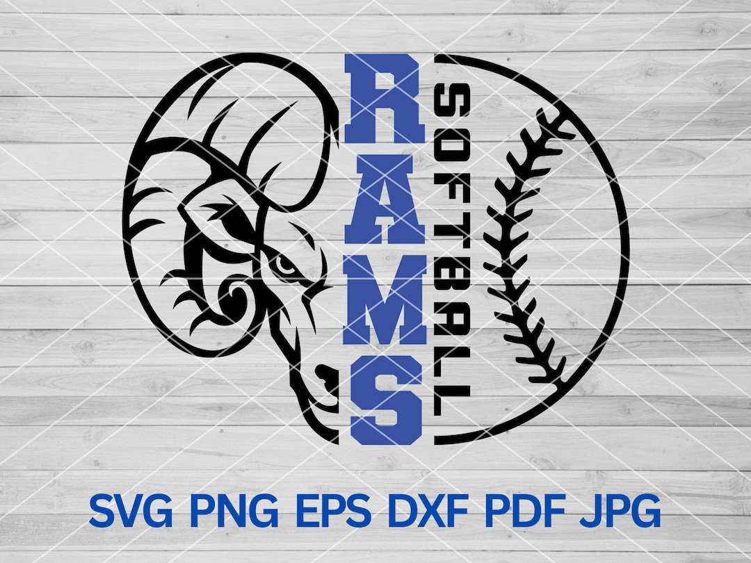 High School Rams Softball Svg, Ram Svg, Rams Svg, Rams Svg Cut Files ...
