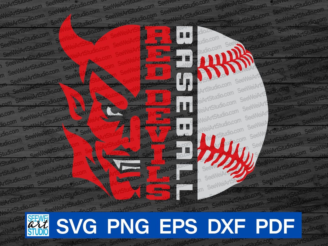 High School Red Devils Baseball Svg, Red Devils Mascot Svg, Red Devils Svg, Red Devils School ...