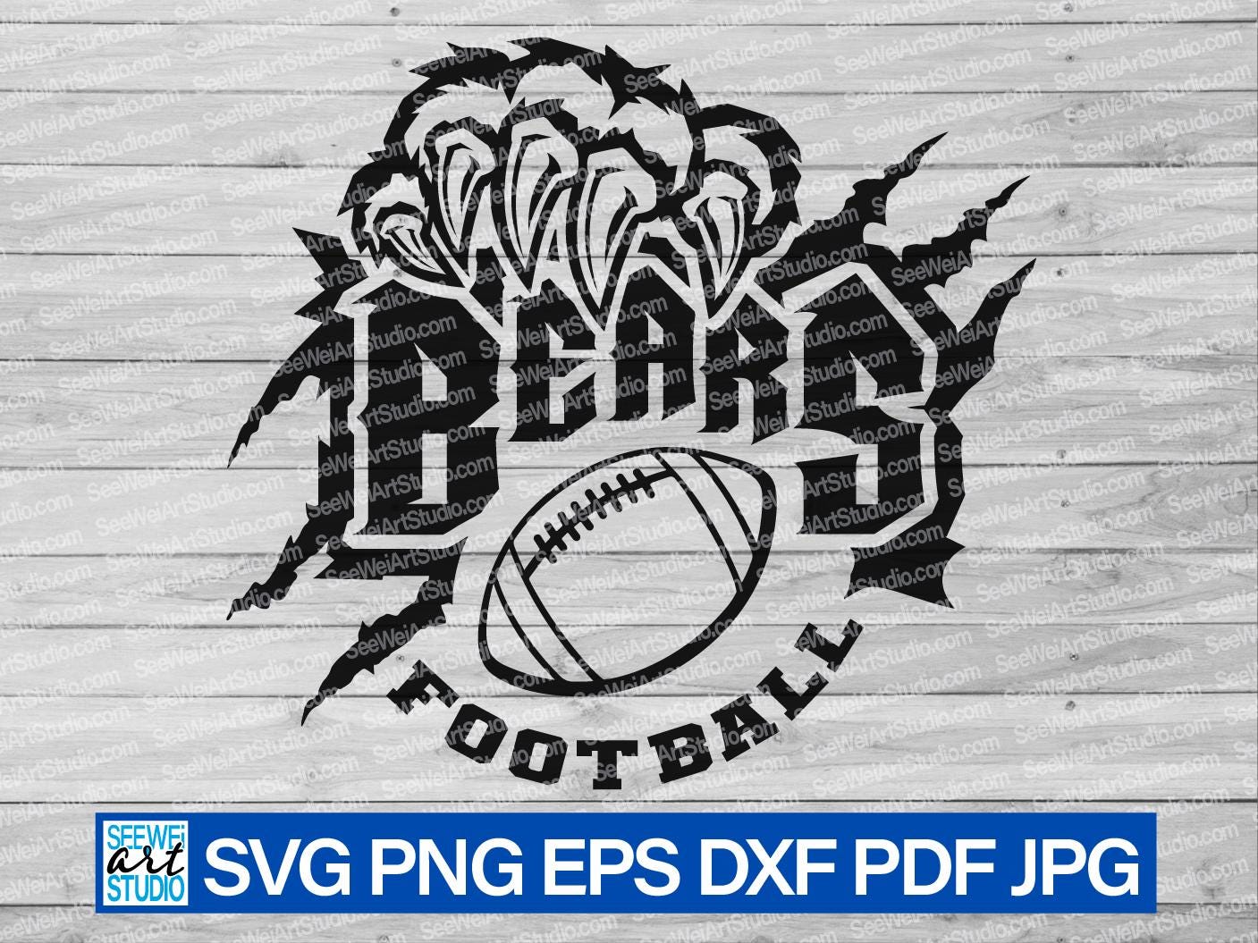High School Bears Football Svg, Bear Claw Marks, Bears Svg, Bears Pride ...