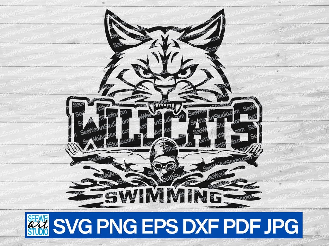 High School Wildcats Swimming Svg, Wildcats School Spirit, Wildcats Svg ...