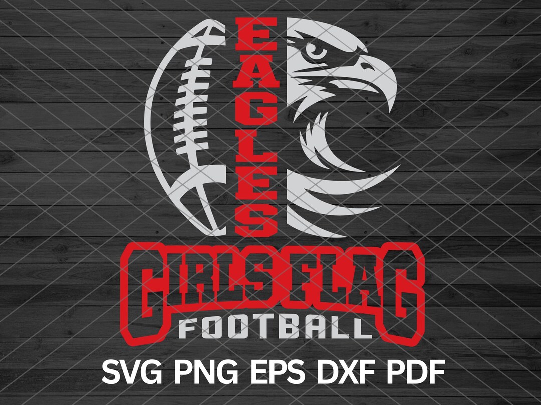 High School Eagles Girls Flag Football Svg, Girls Flag Football Svg ...