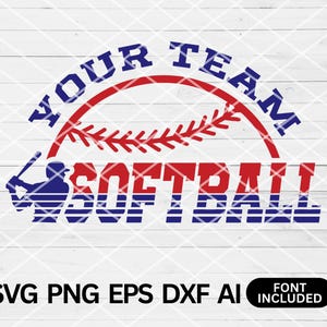 Softball Team Template Svg, Softball Svg, Your Team Template Svg ...