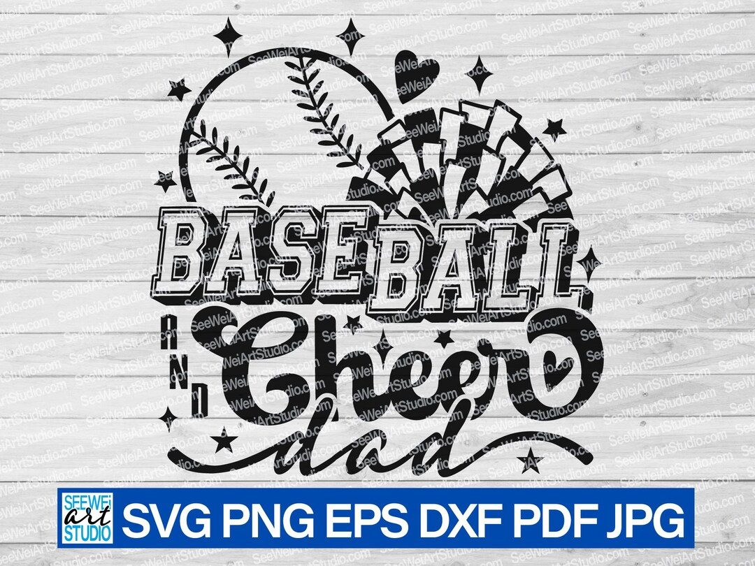 Baseball and Cheer Dad Svg, Baseball Dad, Cheer Dad Shirt, Baseball Dad ...