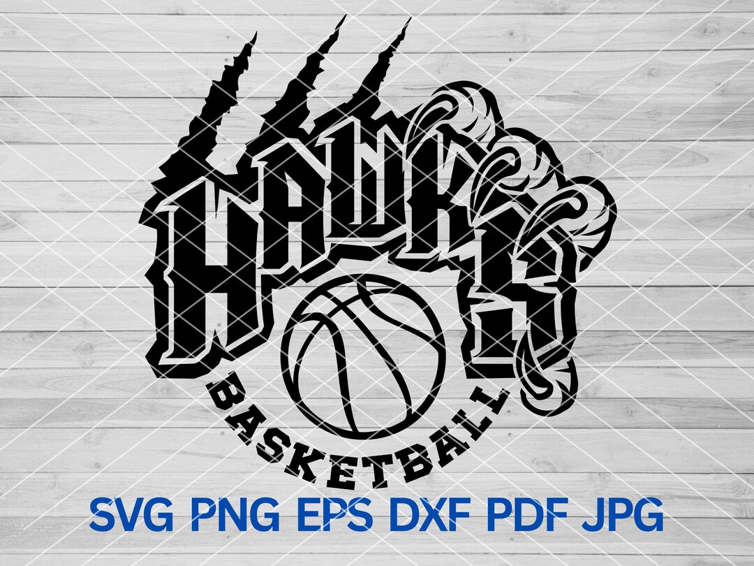 High School Hawks Basketball Svg, Eagle Hawk Bird Svg, Hawks Mascot Svg ...