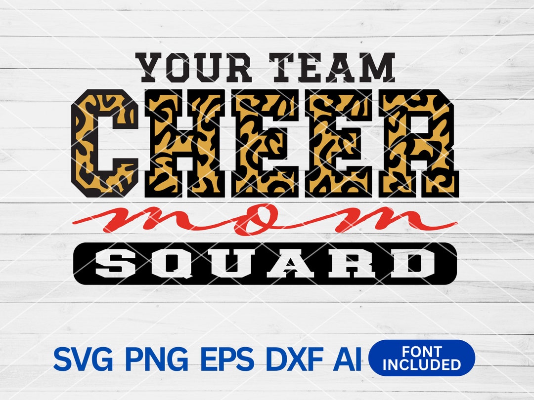 Cheer Mom Squad Svg Cut File for Cricut, Cheerleading Png Dxf Eps Ai ...