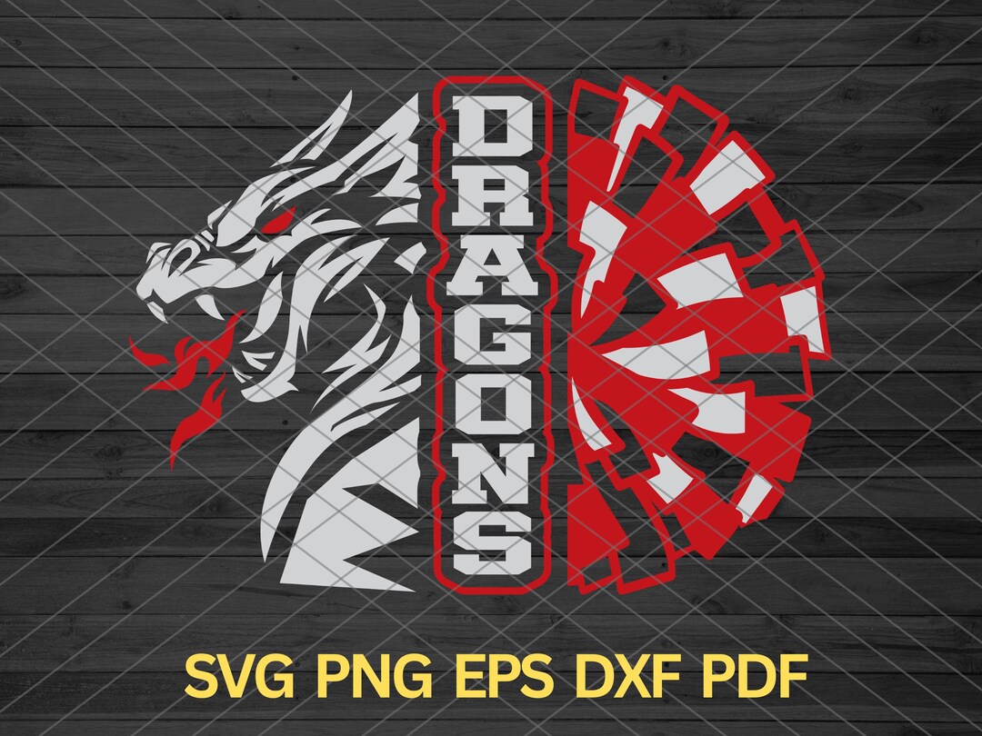 Dragons Cheer Svg, Dragons Pom Svg, Dragons Cheerleading Svg, Dragon ...
