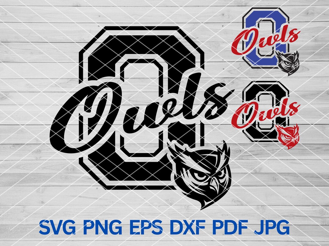 Owls Mascot Svg, Owls Svg, Owl Head Svg, Owls Pride, High School Owls ...