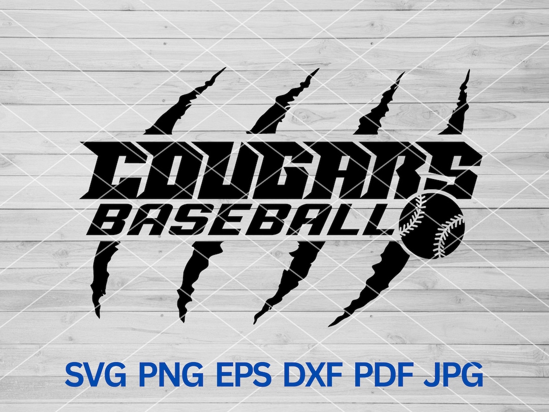 High School Cougars Baseball Svg, Cougar Scratches, Cougars Svg, Cougars Mascot Svg, Cougar ...