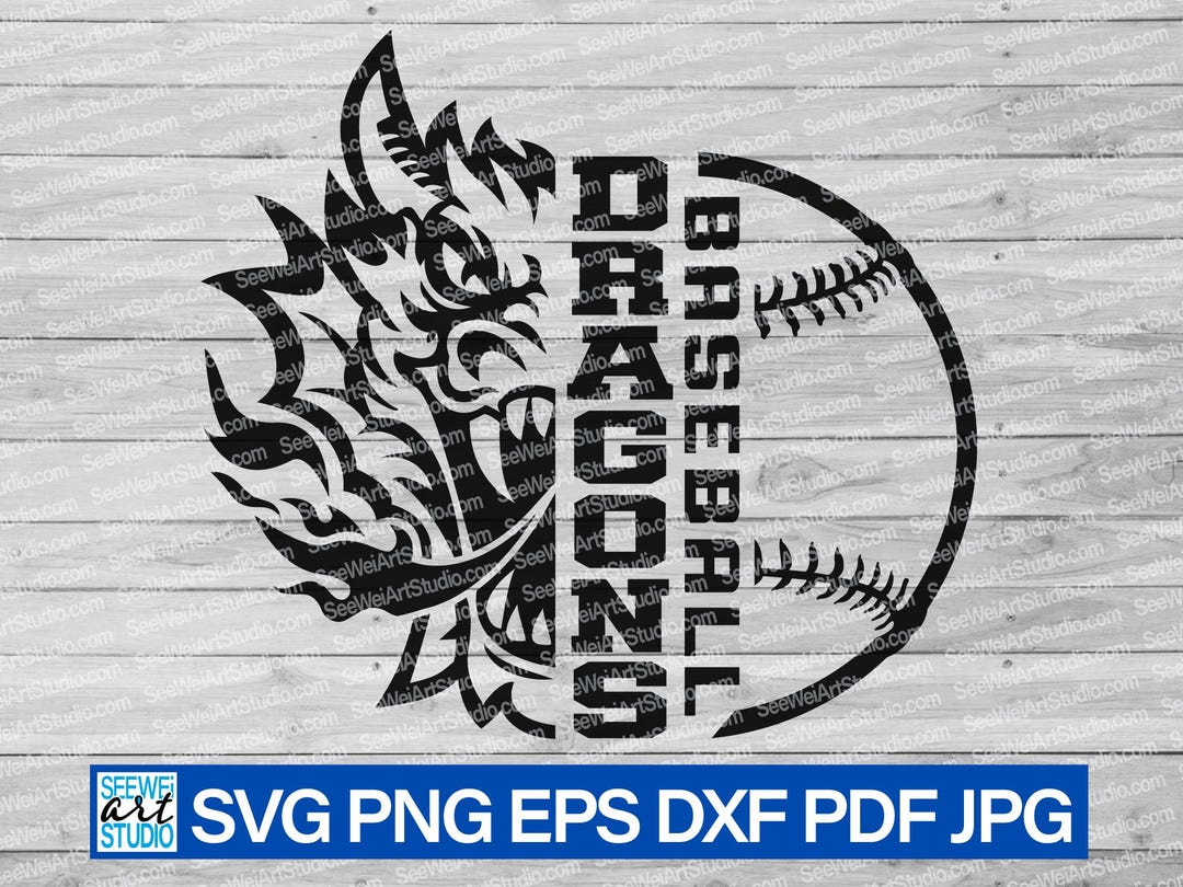 High School Dragons Baseball Svg, Dragons Svg Cricut Silhouette Files ...