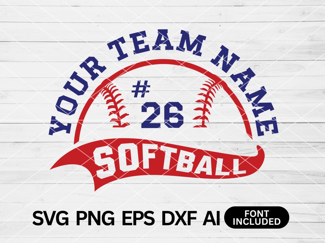 Softball Team Template Svg, Softball Svg, Mascot Template Svg, Softball ...