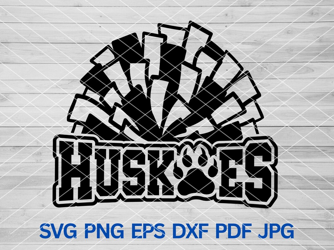 Huskies Cheer Svg, Huskies Pom Pom Svg, Huskies Svg, Huskies Mascot Svg ...