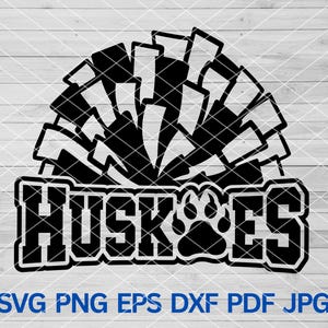 Huskies Cheer Svg, Huskies Pom Pom Svg, Huskies Svg, Huskies Mascot Svg ...