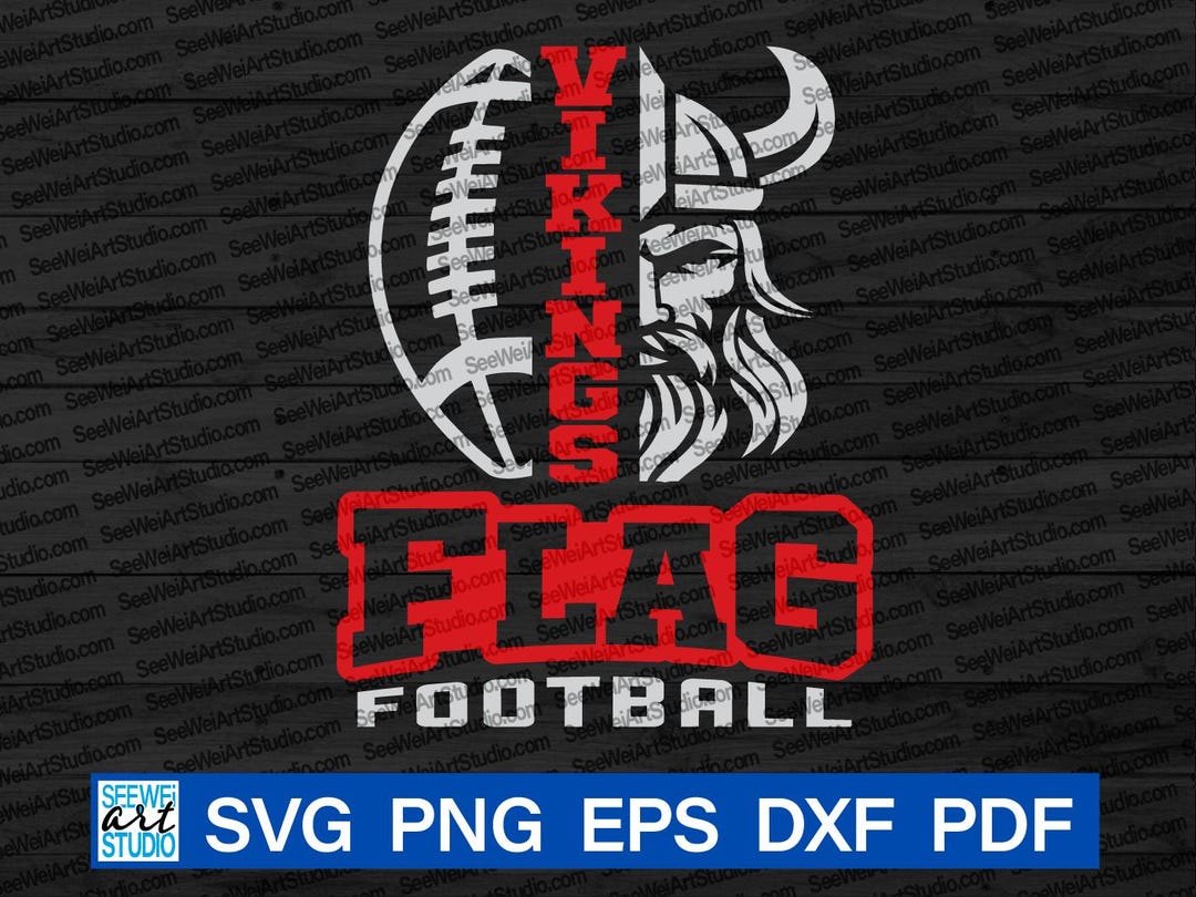 High School Vikings Flag Football Svg, Flag Football Svg, Vikings ...