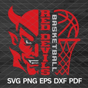 High School Red Devils Basketball Svg, Red Devils Mascot Svg, Red ...