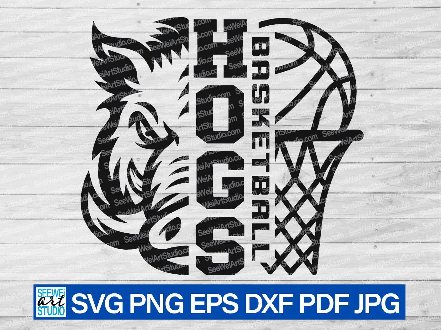 High School Hogs Basketball Svg, Hogs Svg, Hogs Mascot Svg, Wild Boar ...
