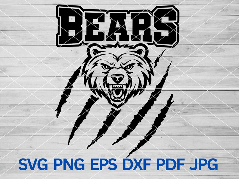 Bear Svg, Bears Svg, Bears Scratches Svg, Bears Pride, Football Mom ...