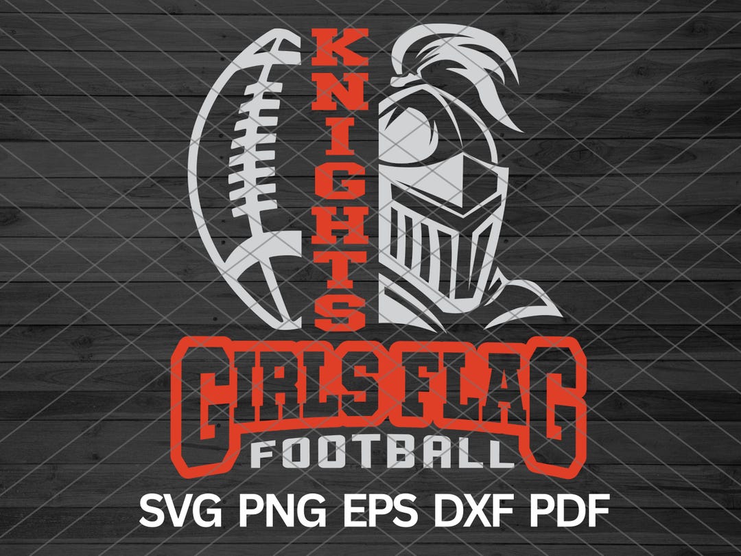 High School Knights Girls Flag Football Svg, Girls Flag Football Svg ...